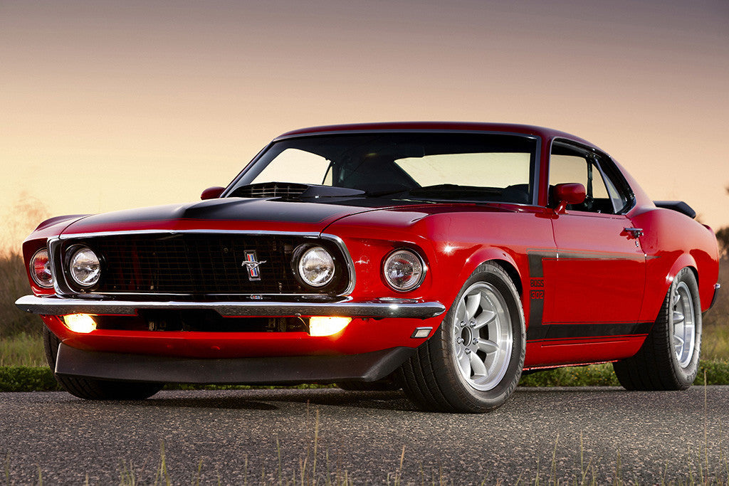 Ford Mustang Boss 302 Muscle Car Red Poster – posterhubs.com
